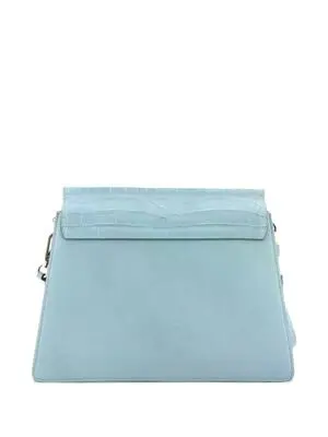 Chloé Faye Crocodile Embossed Leather Shoulder Bag - Blue