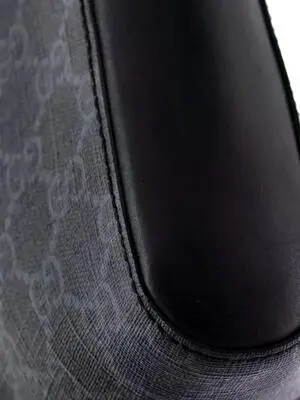 Gucci Web Strap Front Zip Messenger Bag Gg Coated Canvas Medium