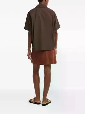YVES SALOMON Button Detailed A-line Mini Skirt - Brown