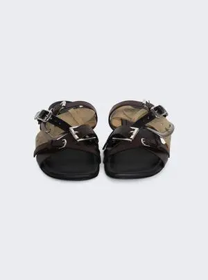 Acne Studios Leather Strap Sandals - Brown