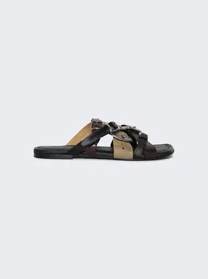 Acne Studios Leather Strap Sandals - Brown