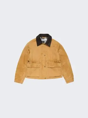 Acne Studios Canvas Jacket With Leather Collar - Camel