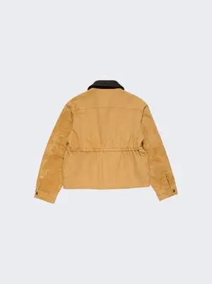 Acne Studios Canvas Jacket With Leather Collar - Camel