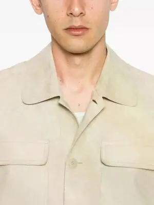 SALVATORE SANTORO Suede Shirt Jacket - Neutrals