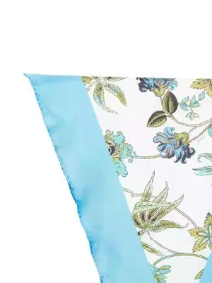 FAY Floral-print Scarf - Blue