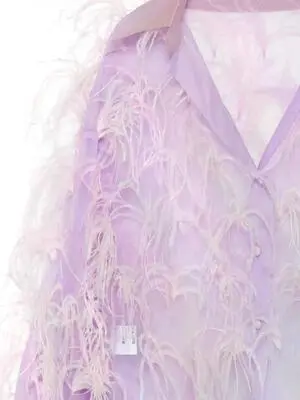 ISABEL SANCHIS Plume Embellished Shirt - Purple