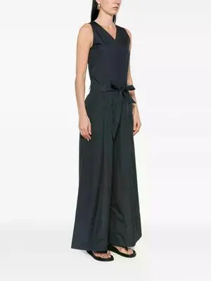 Max Mara V-neck Belted Jumpsuit - Blue