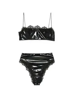 Oseree Lace Lingerie Set - Black