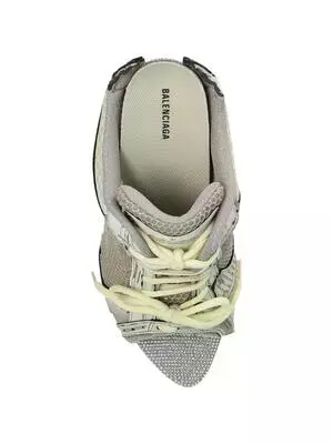 Balenciaga Mesh Lace-up Stiletto Sneakers - Silver