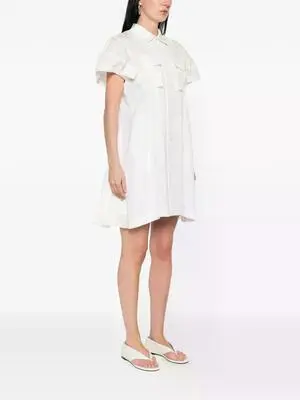 Sacai Paneled Shirt Mini Dress - Neutrals