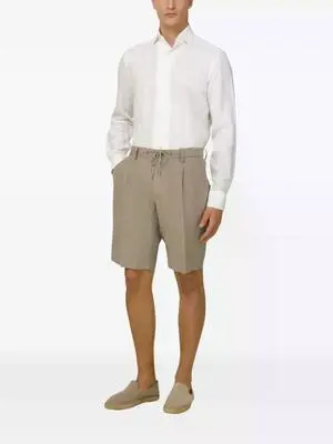 Boggi Milano Drawcord Linen Bermuda Shorts