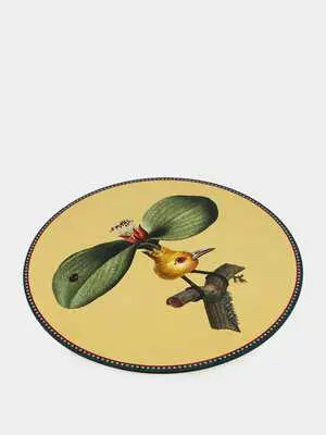 La DoubleJ Leafflyer Round Placemat - Yellow
