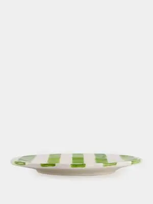 LES-OTTOMANS Striped Ceramic Dinner Plate