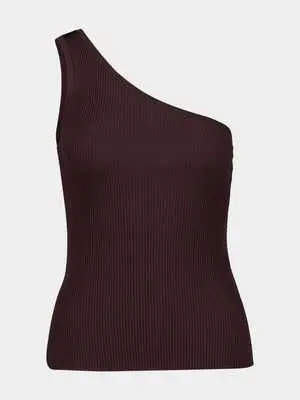 Zimmermann One Shoulder Ribbed Knit Top - Purple