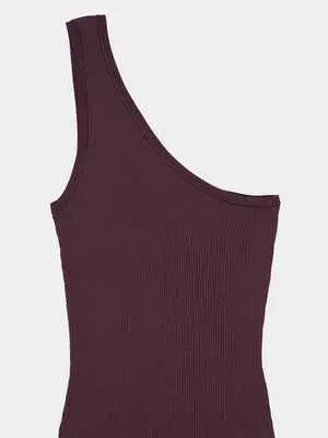 Zimmermann One Shoulder Ribbed Knit Top - Purple