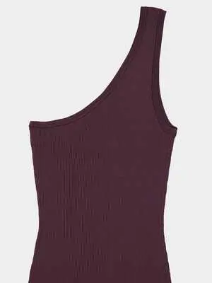 Zimmermann One Shoulder Ribbed Knit Top - Purple