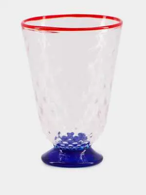 La DoubleJ Set Of 2 Quilted Murano Glasses - Blue