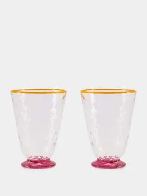 La DoubleJ Set Of 2 Murano Glasses - Pink