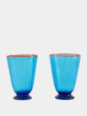 La DoubleJ Murano Glass Set Of 2 - Blue