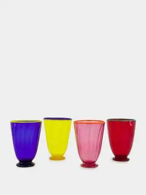La DoubleJ Rainbow Glasses Set Of 4 - Yellow