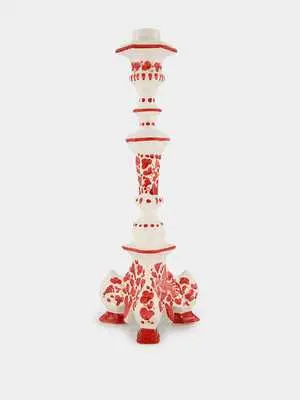 LES-OTTOMANS Ruby Vine Candle Holder - White