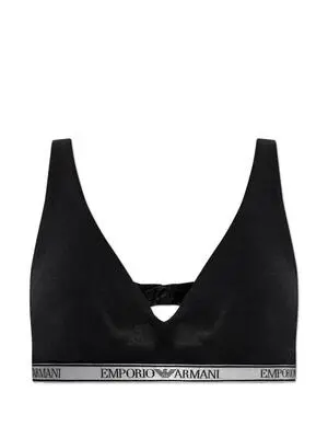 Emporio Armani Logo-band Bra - Black