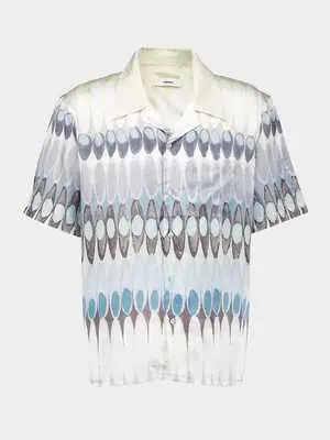 Commas Eclipse Silk Camp Collar Shirt - White