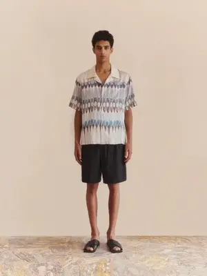 Commas Eclipse Silk Camp Collar Shirt