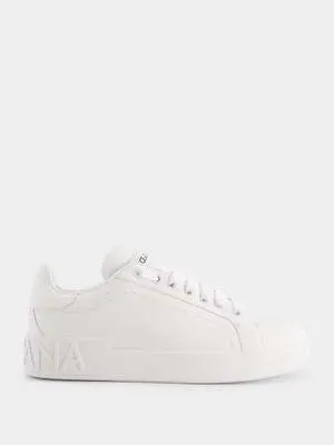 Dolce & Gabbana Portofino Calfskin Sneakers - White