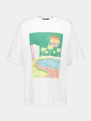 Balmain Postcard Print Oversized T-shirt - White
