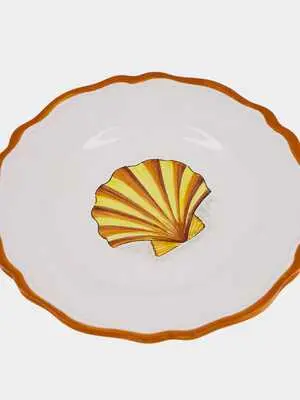 LES-OTTOMANS La Menagerie D'ete Shell Plate - Yellow