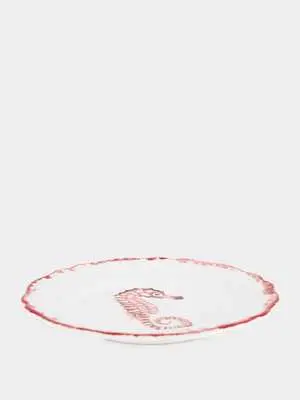 LES-OTTOMANS La Menagerie D'ete Seahorse Dinner Plate - White