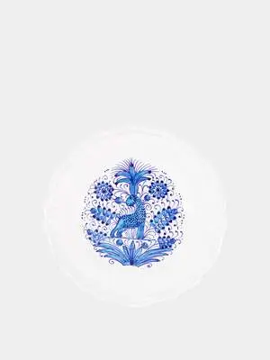 LES-OTTOMANS Handpainted Ceramic Christmas Dessert Plate - White
