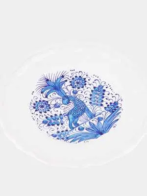 LES-OTTOMANS Handpainted Ceramic Christmas Dessert Plate