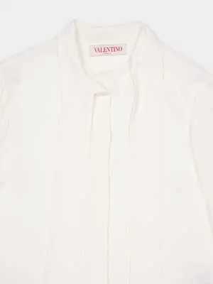 Valentino Garavani Scarf-detail Silk Shirt - White