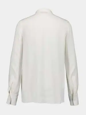 Valentino Garavani Scarf-detail Silk Shirt - White