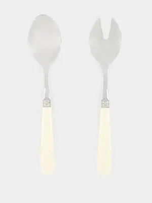 CAPDECO Helios Ivory Salad Server Set - White