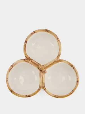 LES-OTTOMANS Bamboo Ceramic Starter Plate