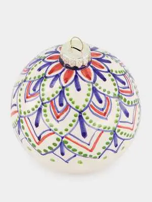 LES-OTTOMANS Handpainted Christmas Ball - White
