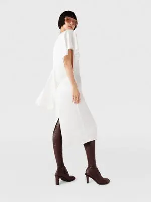 Stella McCartney Asymmetric Draped Midi Dress - White