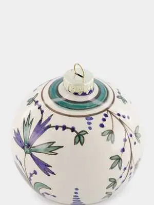 LES-OTTOMANS Handpainted Christmas Ball - White