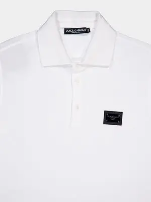 Dolce & Gabbana Branded Tag Cotton Piqué Polo-shirt