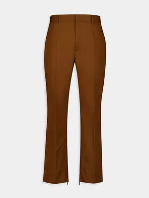 Off-White Slim Fit Cotton Trousers - White