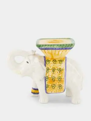 LES-OTTOMANS Elephant Tea Light Holder - White