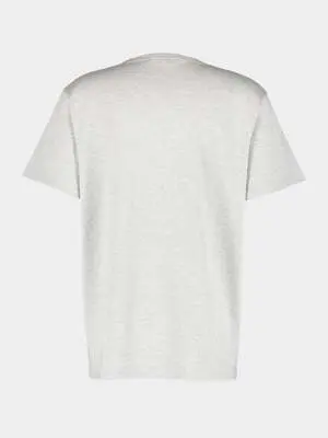 Alexander McQueen Logo Print Pale Grey Cotton T-shirt - White