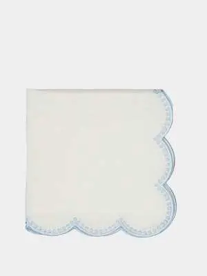 PAULA LIVING Cascais Linen Napkin With Blue Dots Border