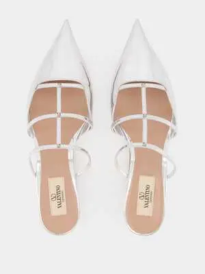 Valentino Garavani Mini Rockstud Mules - Silver