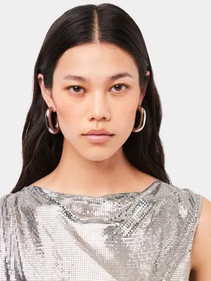 Rabanne Xl Link Earrings - Silver