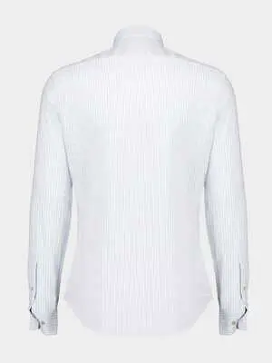 Boglioli Light Blue Striped Cotton-linen Shirt