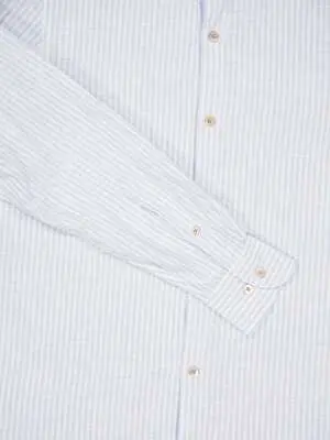 Boglioli Light Blue Striped Cotton-linen Shirt
